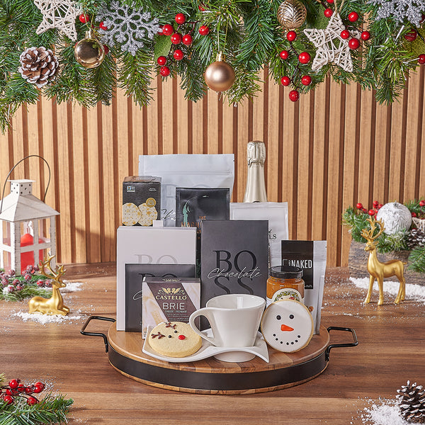 Holiday Bubbly & Snowflake Snack Gift Set - New Hampshire Baskets - New ...
